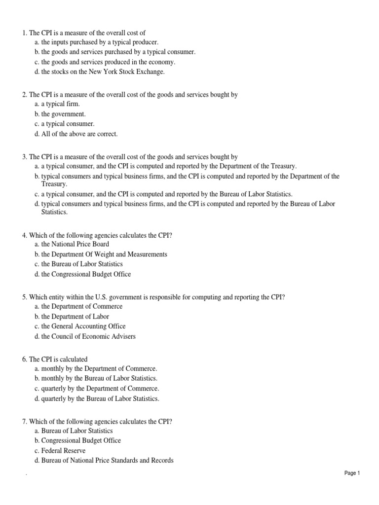 Understanding Consumer Price Index (CPI) | PDF | Consumer Price Index ...