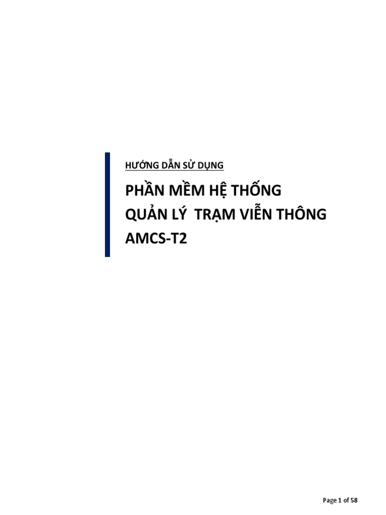 HDSD Phan Mem He Thong Quan Ly Tram Vien Thong AMCS T2 | PDF