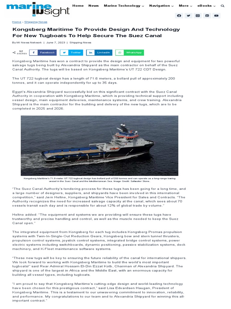 WWW Marineinsight | PDF | Tugboat | Suez Canal