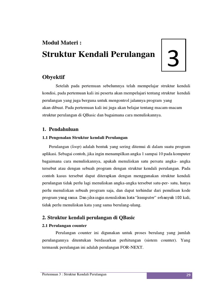 M3-Struktur Kendali Perulangan | PDF