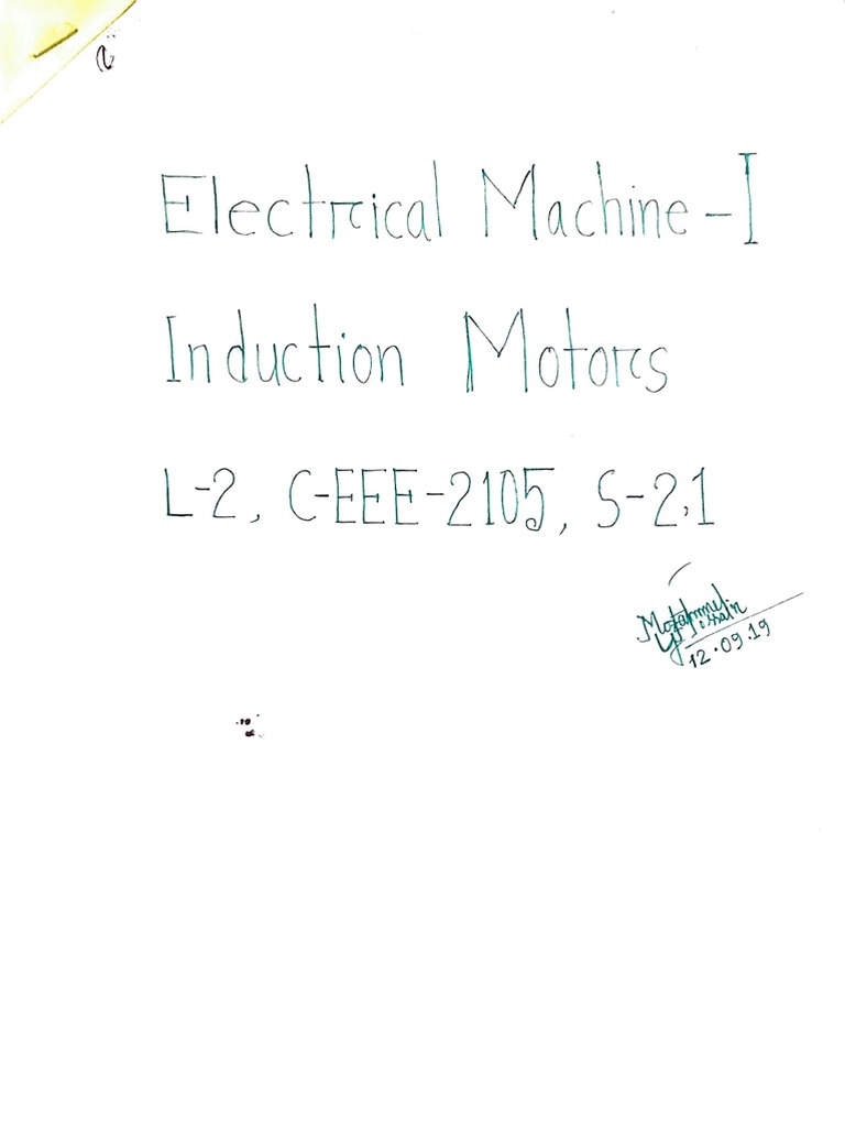 Electrical Machine (Induction Machine) | PDF | Electric Motor | Machines