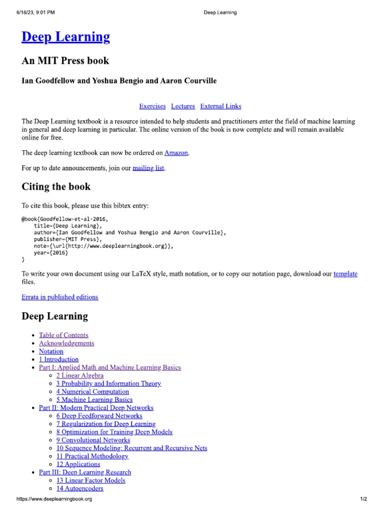 Deep Learning Book | PDF