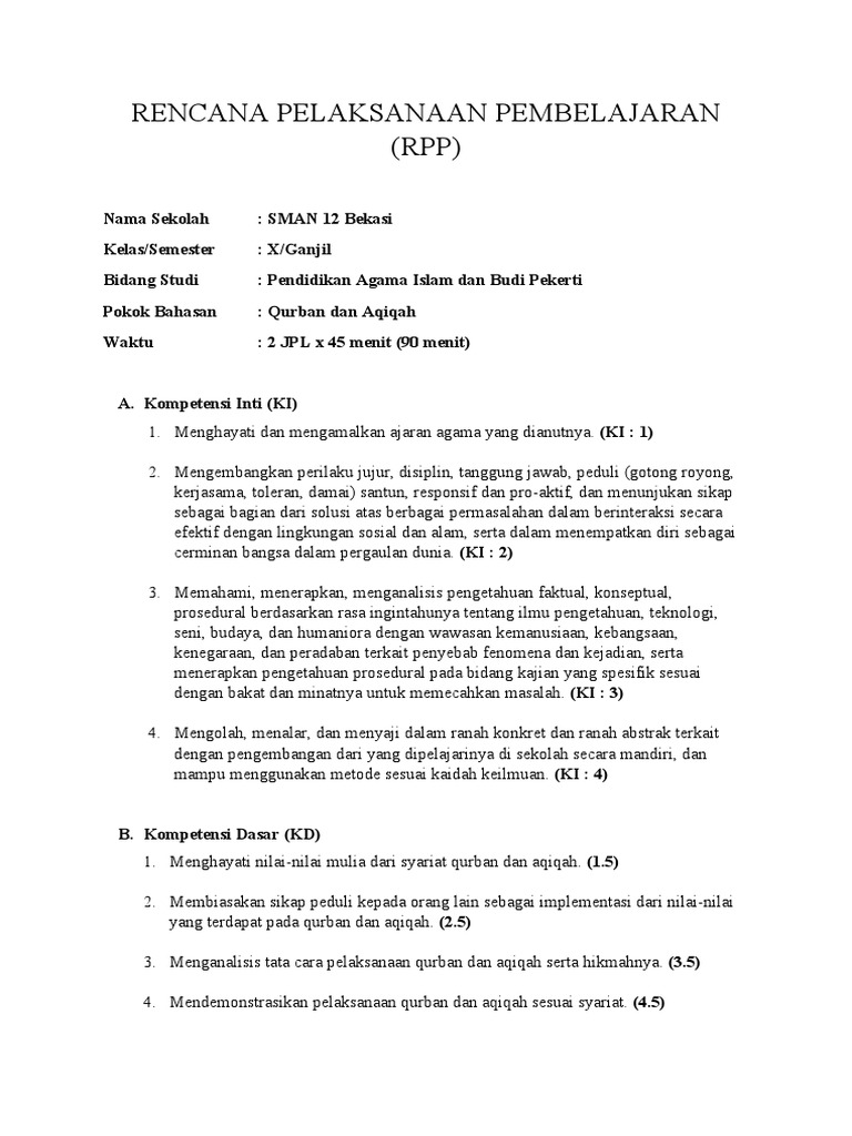 Tugas RPP Faqih | PDF