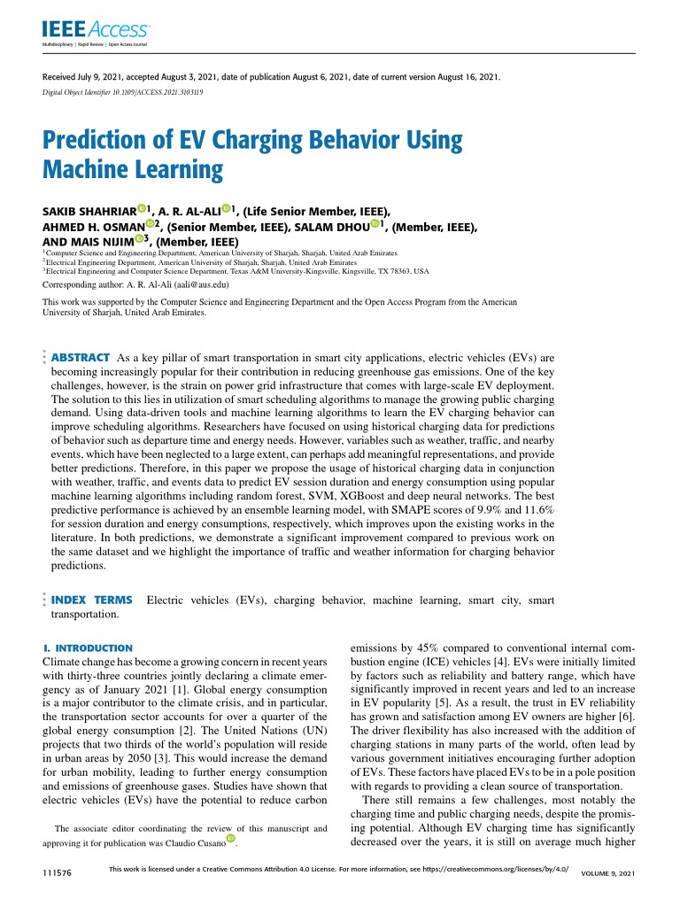 Prediction of EV Charging Behavior Using Machine L 230530 171539 | PDF ...