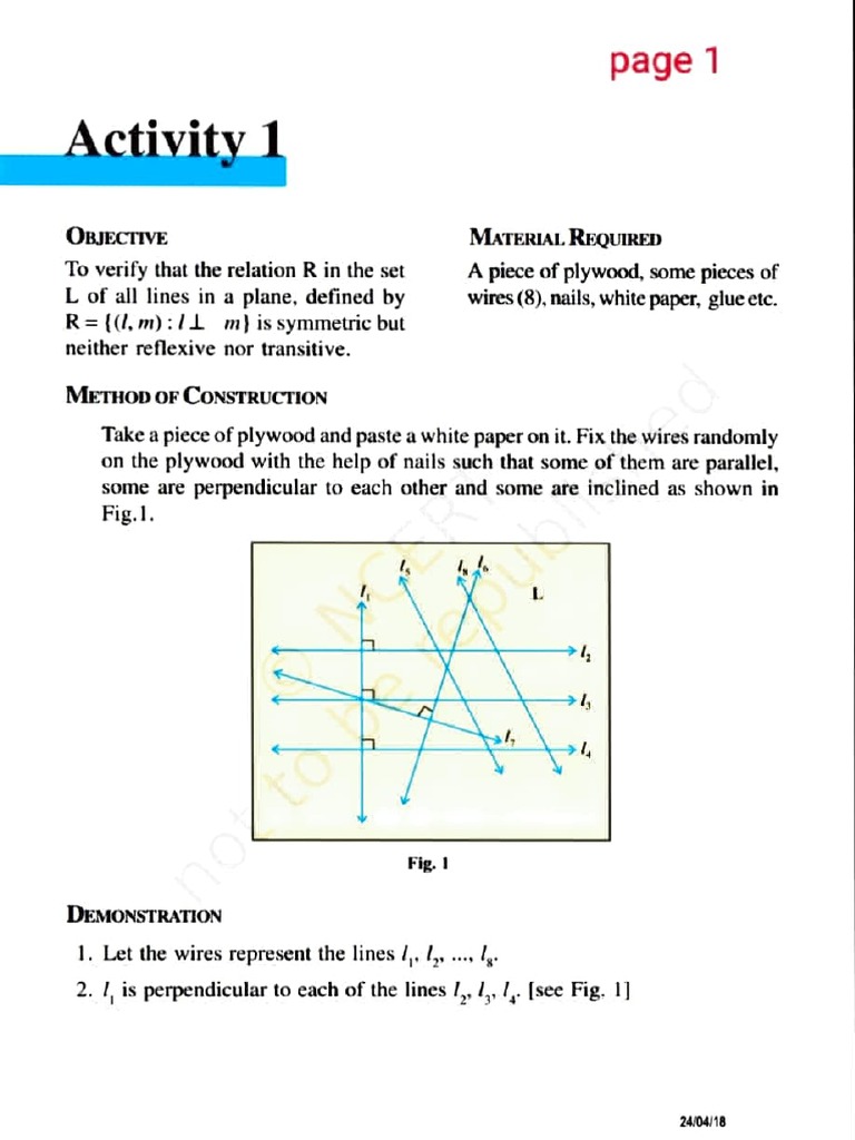 Class 12 Maths Activities (1 To 10) | PDF | Cartesian Coordinate System ...