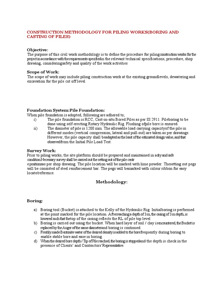 Pile Foundation Methodology | PDF | Deep Foundation | Civil Engineering