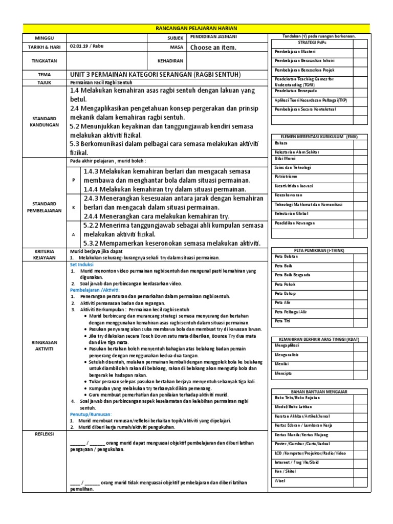 3.1c-RAGBI SENTUH-permainan Kecil | PDF