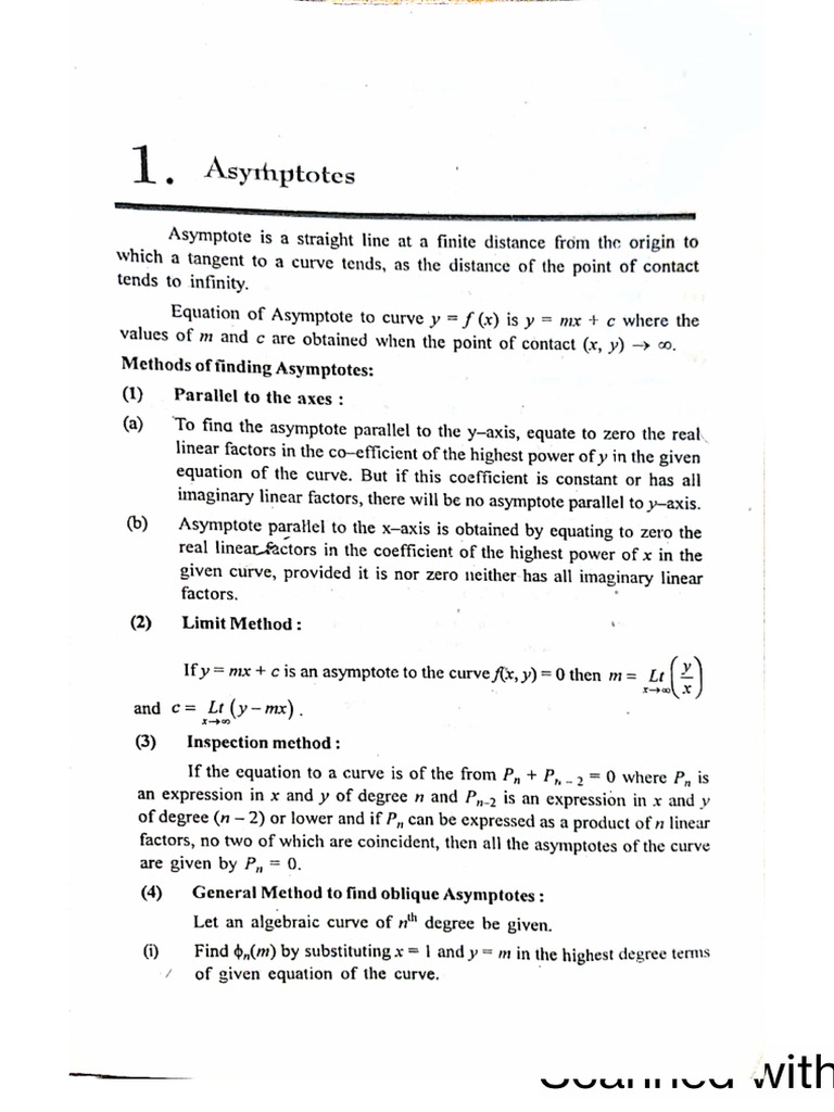 Solution of Asymptotes and Maxima and Minima B.Tech I-Sem. | PDF