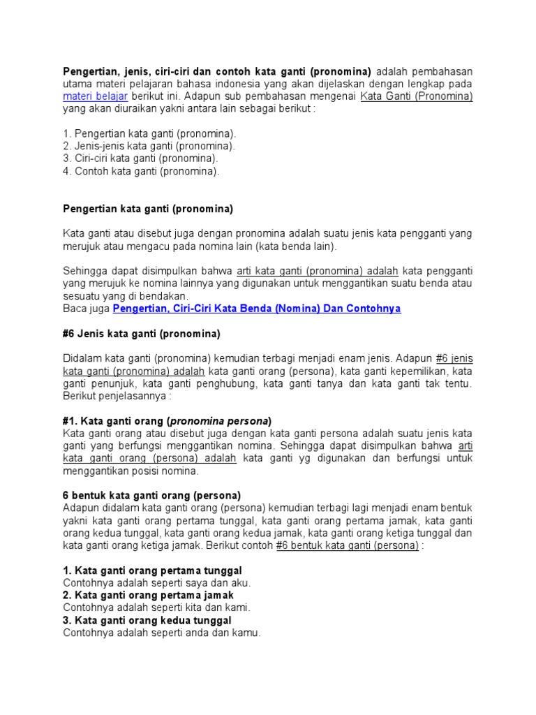 Kata Ganti | PDF