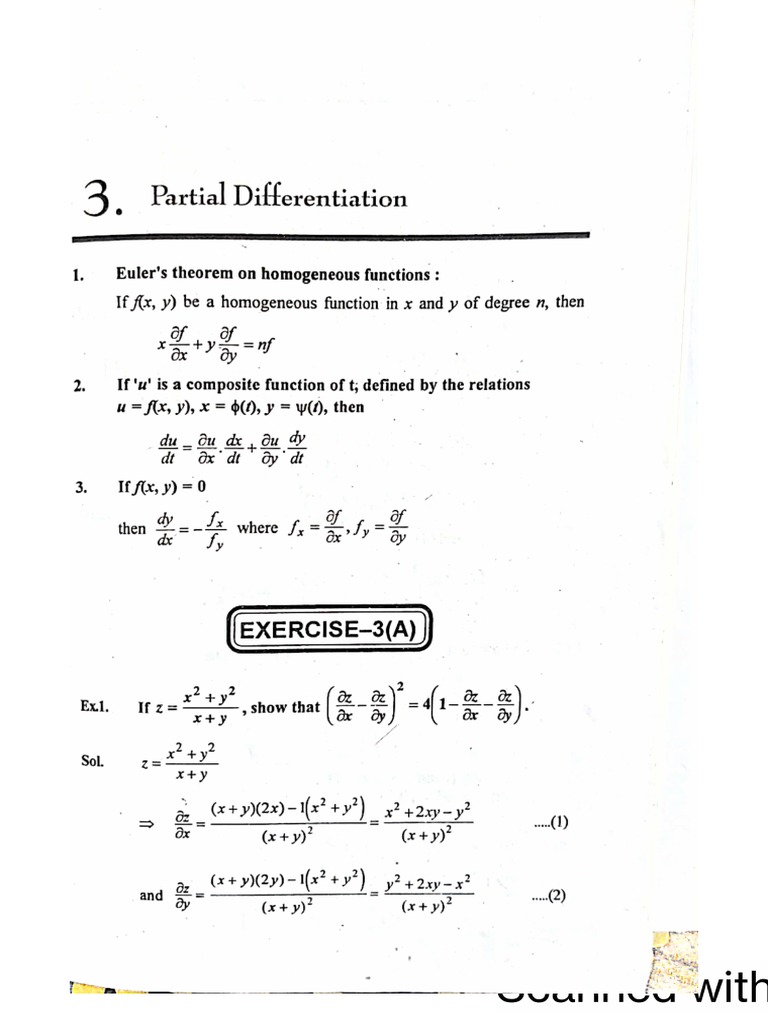Solution of Partial Differential B.tech I-Sem. | PDF