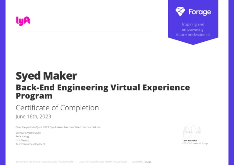 Syed Maker: Back-End Engineering Virtual Experience Program | PDF | Business