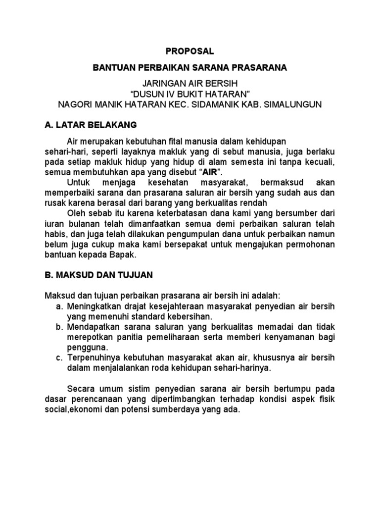 Proposal Air Minum | PDF