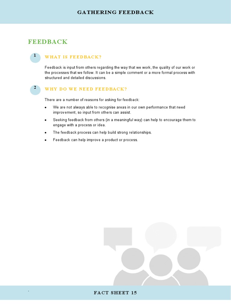 Fact Sheet 15 - Gathering Feedback Assessor | PDF | Business | Finance ...
