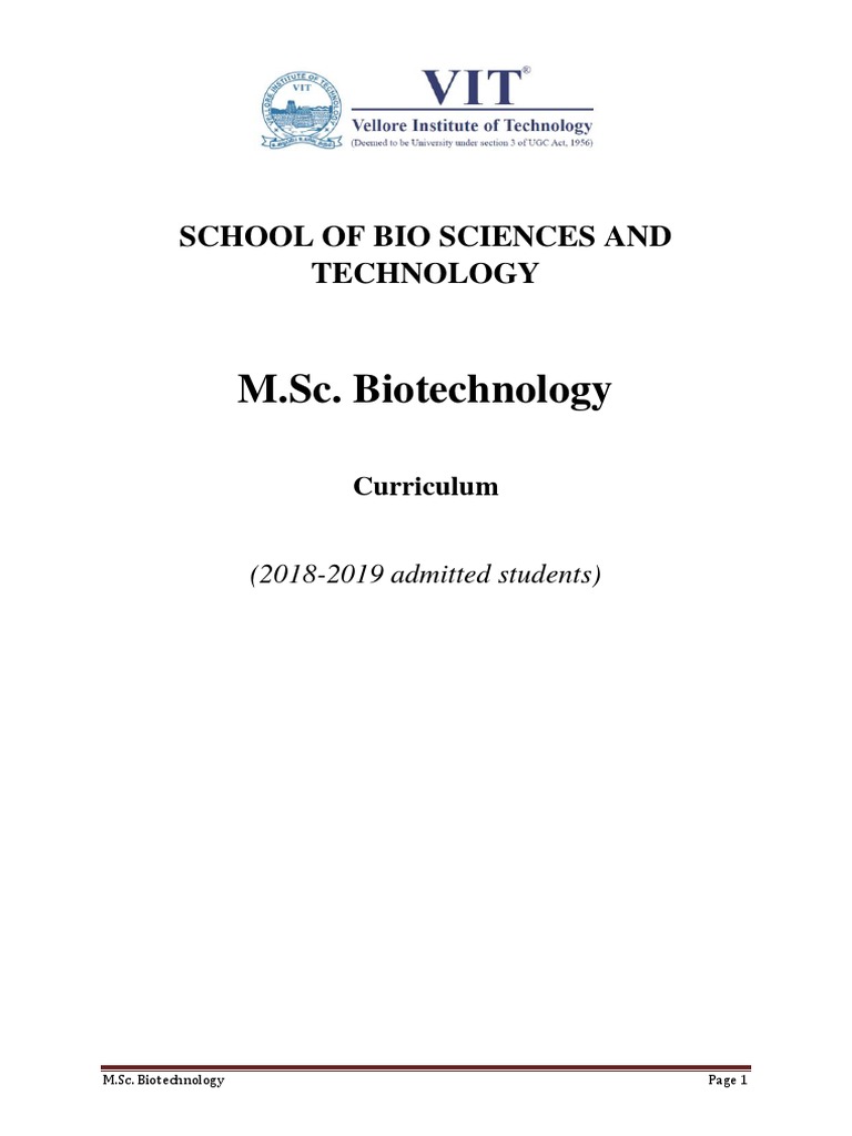 M.SC Biotechnology AY 2018 19 | PDF | Statistics | Experiment