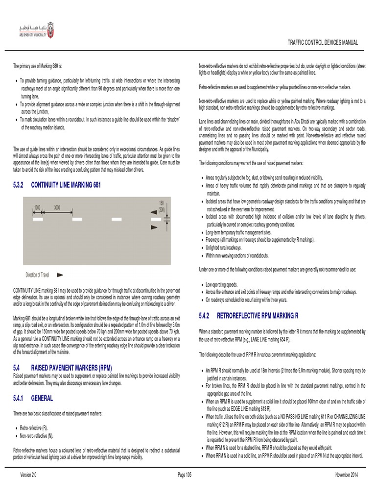 Road Stud Spacing - Abu Dhabi | PDF