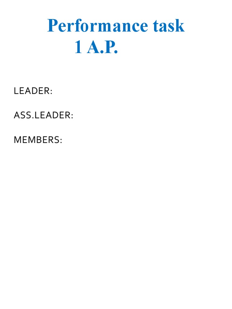 Performance Task - Ap | PDF