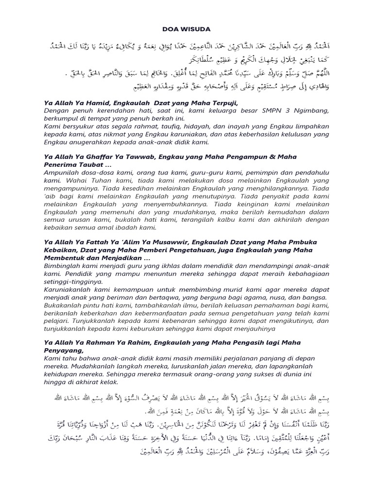 DOA WISUDA - Ap | PDF