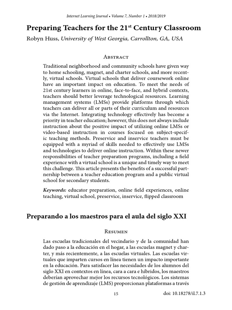 Preparing Teachers For The 21 Century Classroom: Robyn Huss, University ...