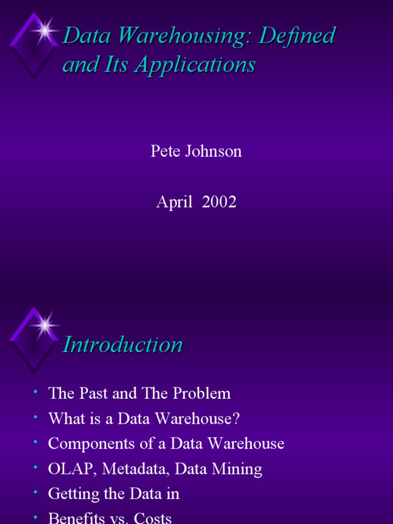 Data Warehousing: Defined and Its Applications | PDF | Data Warehouse | Databases