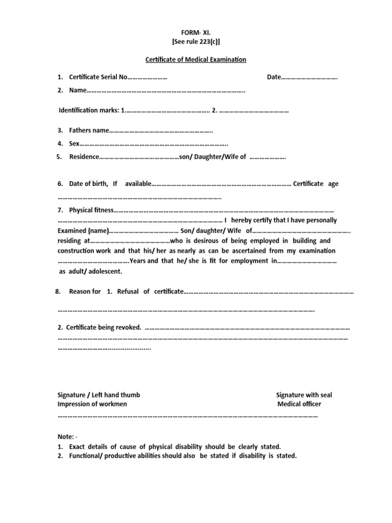 BOCW Medical FORM | PDF