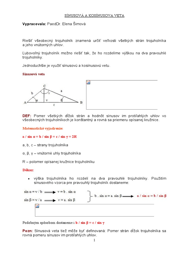 Sinusova A Kosinusova Veta | PDF