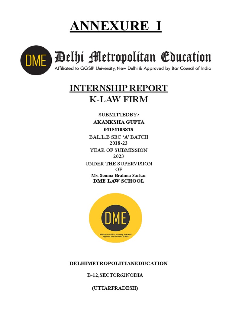 Final 1 Annexure Internship Report Word Pdf