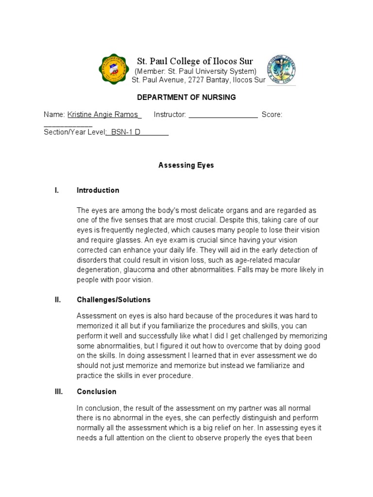 LFD Format | PDF | Nursing | Visual Perception