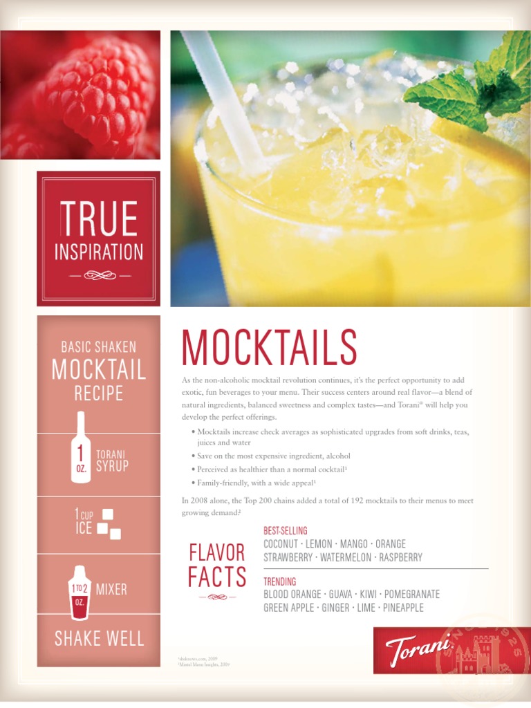 Application Sheet Mocktails | PDF | Cocktails | Drink
