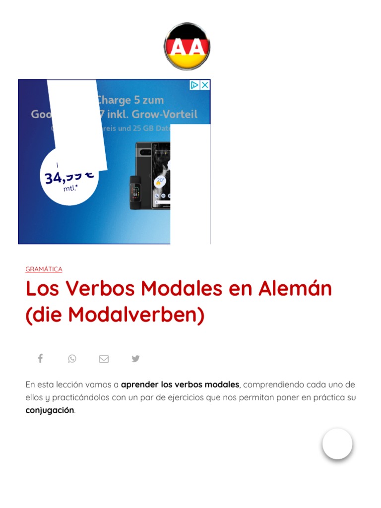 Los Verbos Modales en Alemán (Die Modalverben) | PDF | Verbo ...