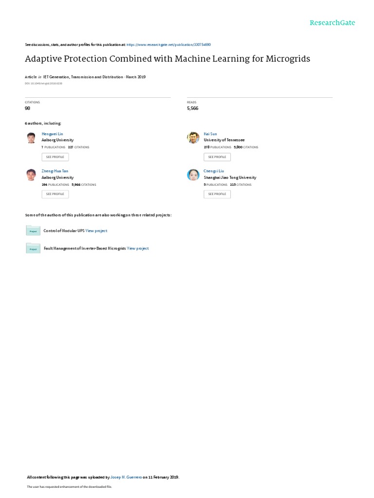 Adaptive Protection Combined With Machine Learning For Microgrids | PDF | Machine Learning ...