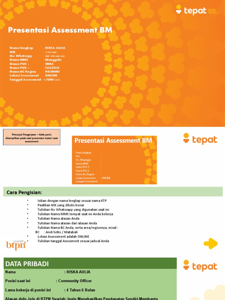 (Nama) - (NIK) - (Nama MMS) - Assessment BM | PDF