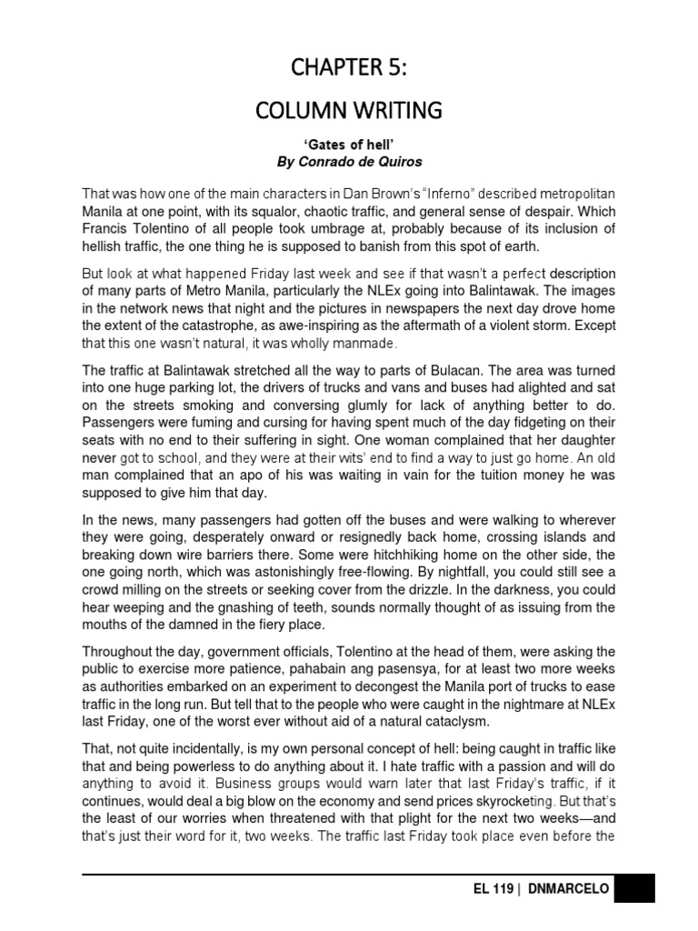 Column Feature Writing | PDF