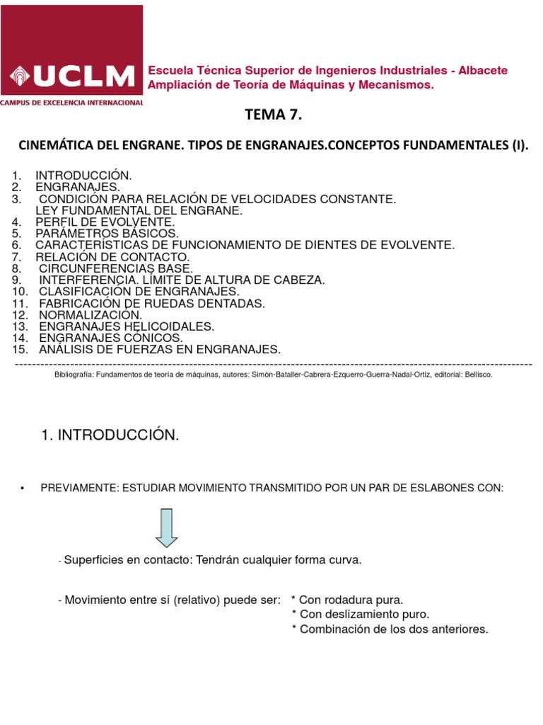 Tema 7 Resumen I | PDF | Engranaje | Fricción