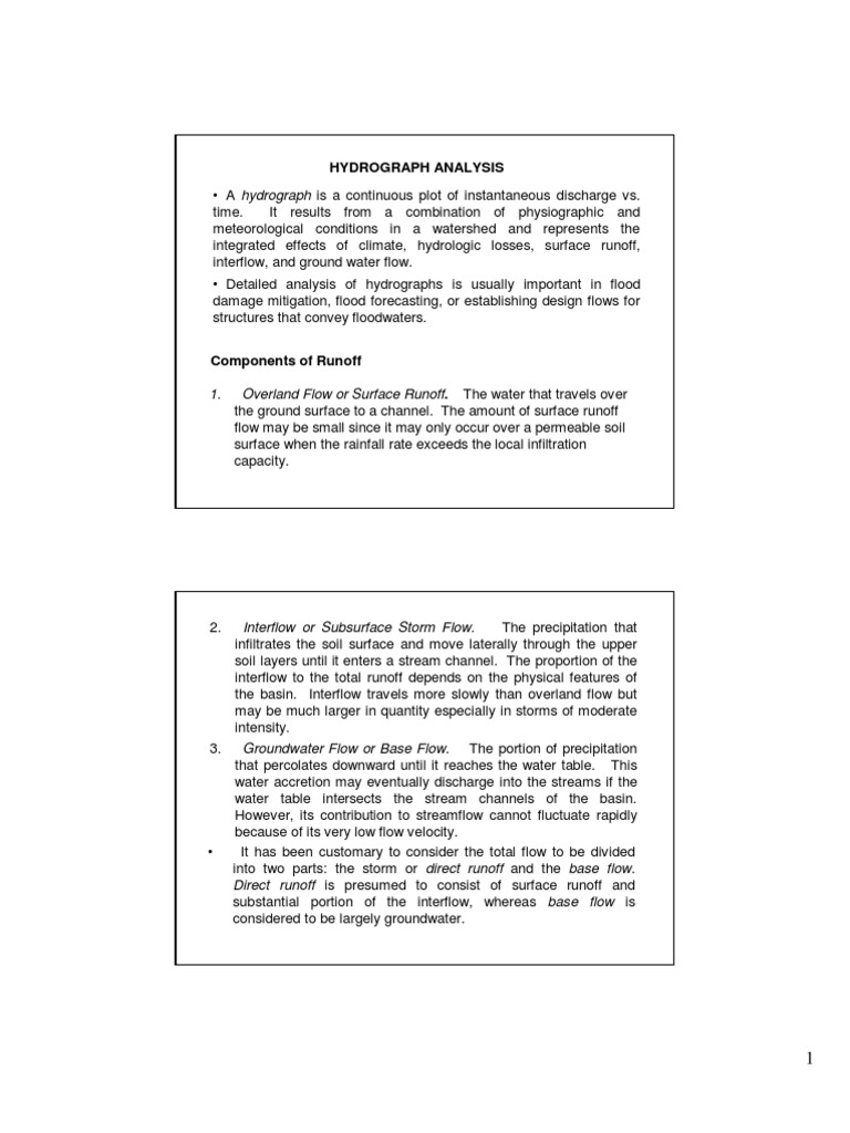 Hydrograph Analysis For Runoff Management Pdf Surface Runoff Flood