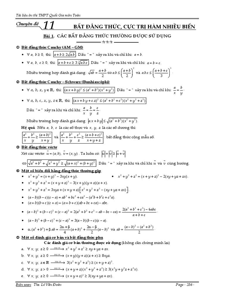 Bat Dang Thuc Va Cuc Tri Ham Nhieu Bien Le Van Doan | PDF