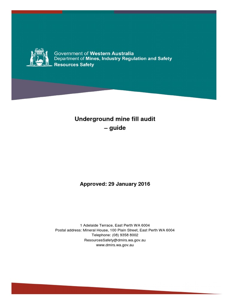 MSH AuditGuide UndergroundMineFill | PDF