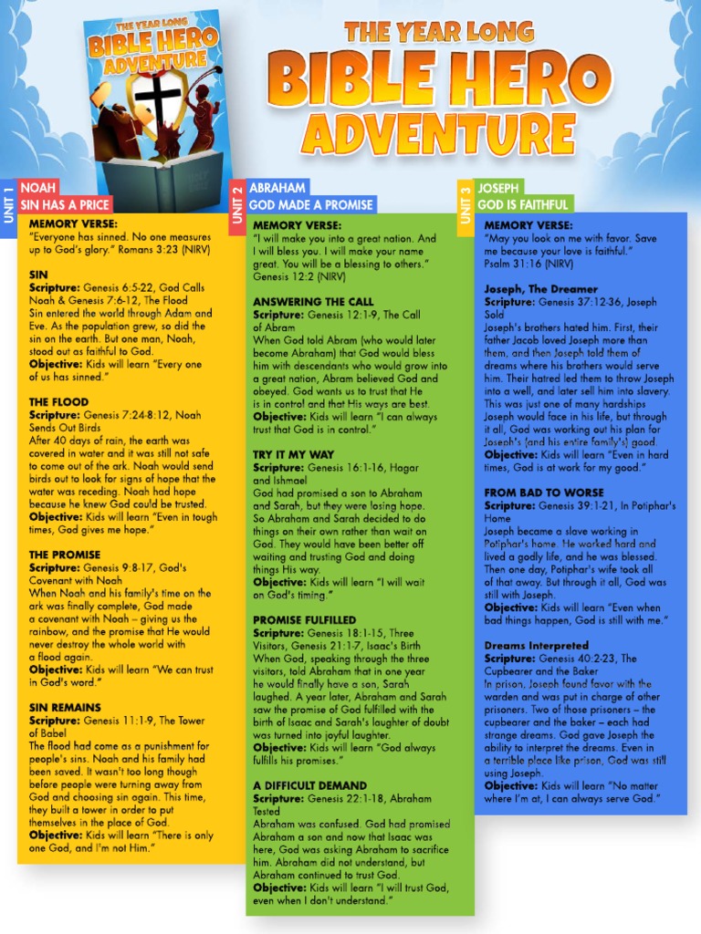 Bible Hero Adventure Scope & Sequence | PDF
