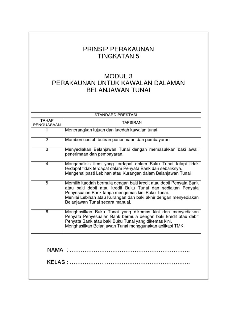Modul 12 Belanjawan Tunai | PDF