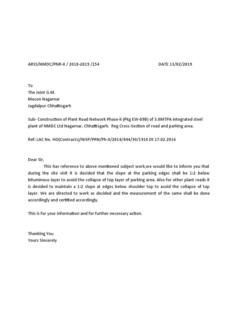 Letter For Slope of GSB WMM | PDF | Technology & Engineering