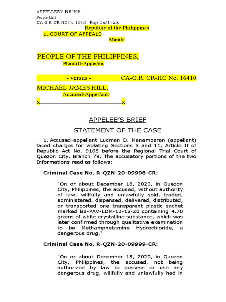 Appellee's Brief - PP v. Buybust | PDF | Burden Of Proof (Law) | Entrapment