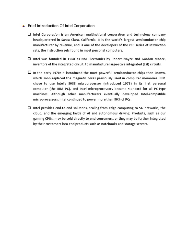 Financial Analysis of Intel | PDF | Revenue | Intel