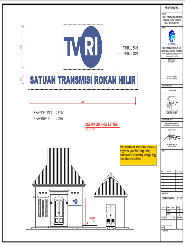 Shop Drawing - Desain Channel Letter (TTD) | PDF
