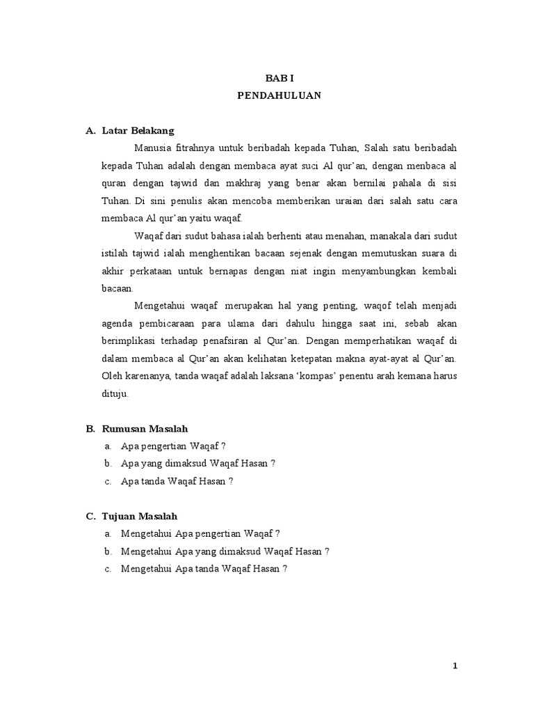 Pengertian dan Contoh Waqaf Hasan | PDF