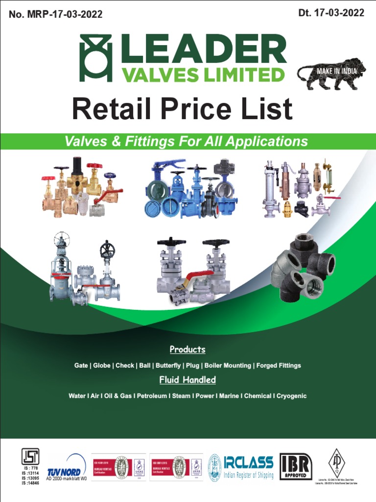 Leader MRP Price List 17-03-2022 | PDF