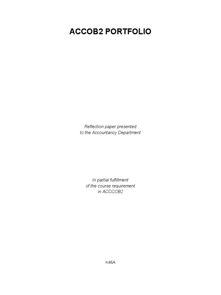 Acccob2 - Reflection 1 | PDF | Equity (Finance) | Money