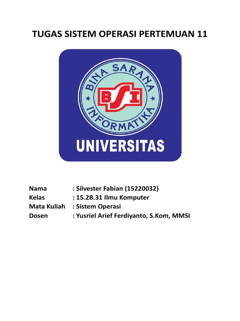 Tugas Sistem Operasi Pertemuan 11 | PDF