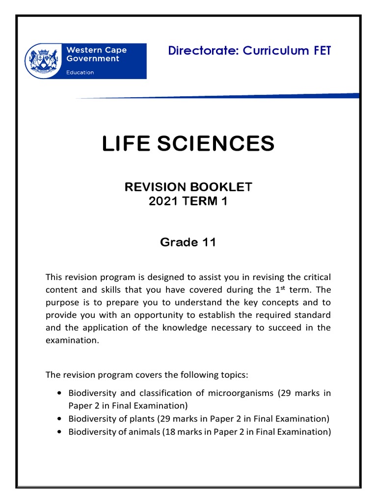 Life Sciences Grade 11 Revision Term 1_2021 | PDF | Plant Reproduction ...
