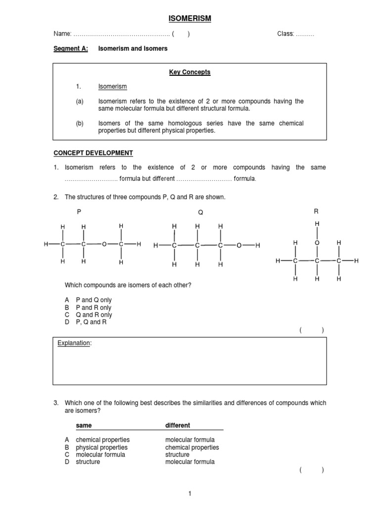 Understanding Isomerism Basics | PDF | Isomer | Chemical Substances