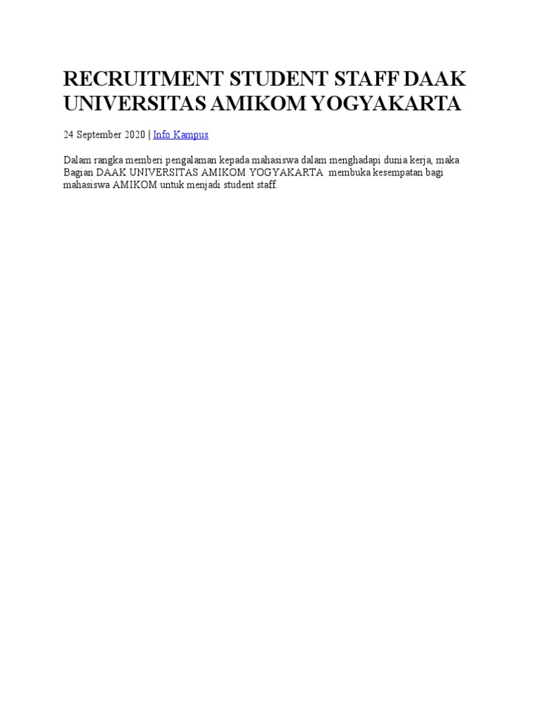 Amikom Student Center | PDF