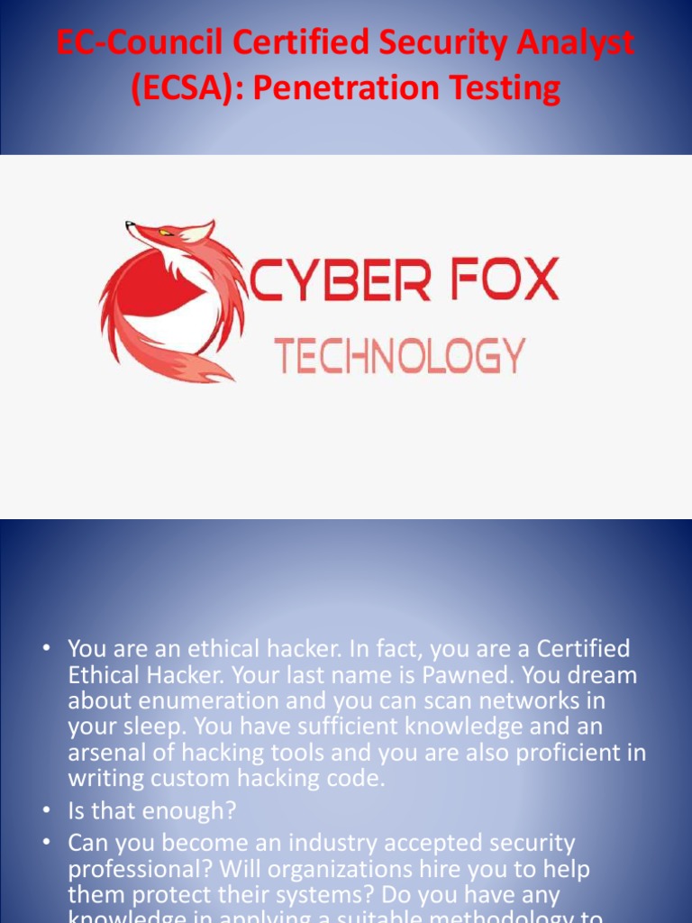 EC-Council Certified Security Analyst (ECSA) | PDF